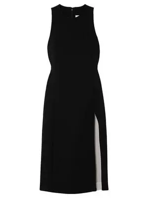 Ami Wool-crepe Midi Dress - Black
