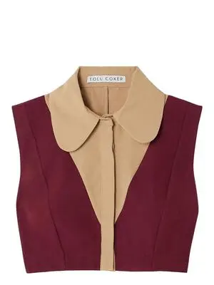 TOLU COKER Cropped Paneled Shirt