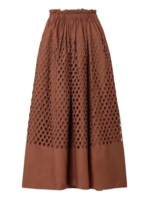 A.L.C. Flora Broderie Anglaise Cotton Maxi Skirt