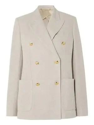 Max Mara Vanadio Grain De Poudre Cotton Blazer - Beige