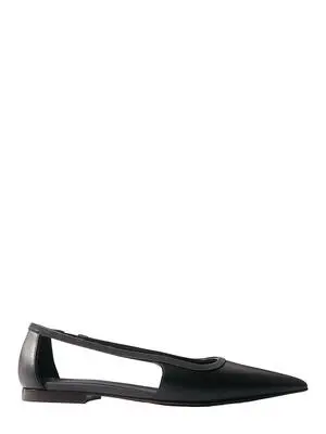 Brunello Cucinelli Bead-embellished Leather Flats - Black