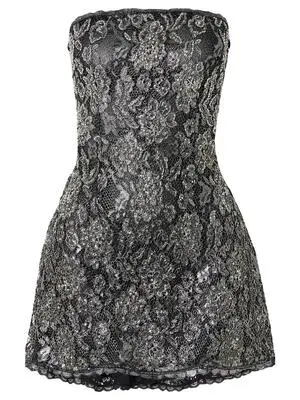 CLIO PEPPIATT Isla Strapless Embellished Mini Dress