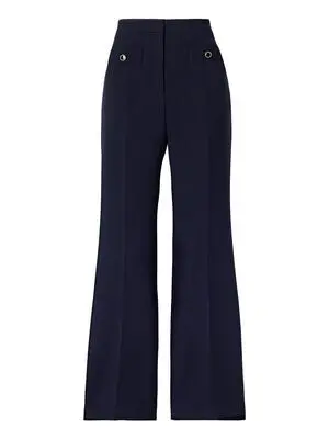 Alessandra Rich Wool Straight-leg Pants - Midnight Blue