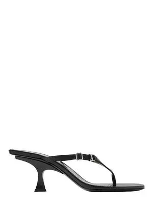 Attico Embellished Leather Mules - Black
