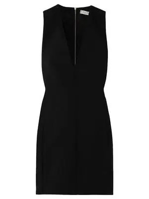 Max Mara Belford Grain De Poudre Wool-blend Mini Dress - Black