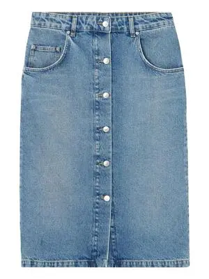 Stella McCartney Embellished Denim Midi Skirt - Mid Denim