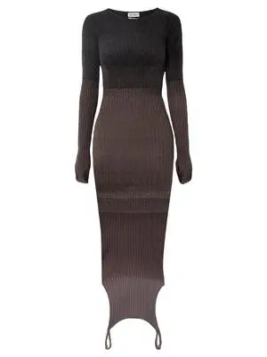 ATTICO Convertible Ribbed-Knit Midi Dress