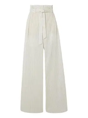 Max Mara Xero Pinstriped Wide-leg Pants - Ivory