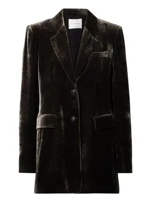 Veronica De Piante Stephanie Velvet Blazer - Dark Gray
