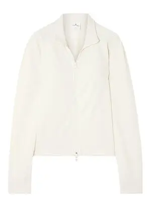 COURREGES Interlock Appliquéd Jersey Track Jacket Off-white