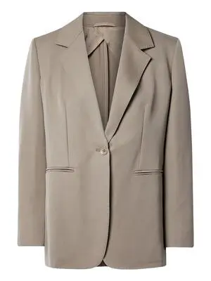 Max Mara Max Mara Wool And Mohair-Blend Twill Blazer Mushroom