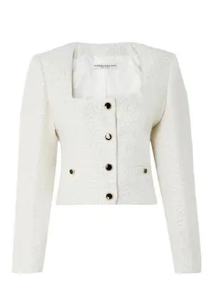 Alessandra Rich Sequined Tweed Jacket - Off-white