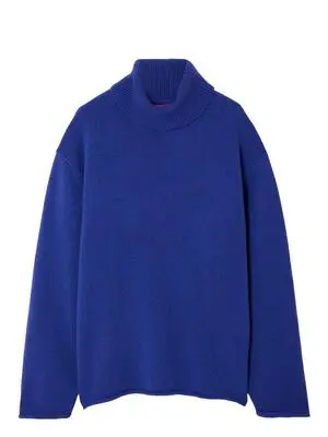 THE ELDER STATESMAN Cashmere Turtleneck Sweater - Cobalt Blue