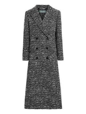 Alberta Ferretti Double-breasted Bouclé-tweed Coat - Black
