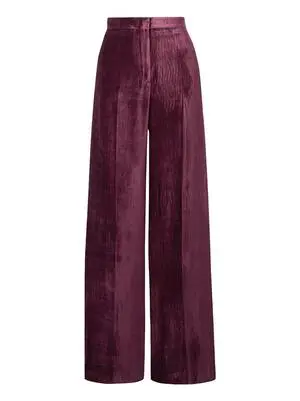 Gabriela Hearst Boyne Organic Silk-velvet Wide-leg Pants - Grape