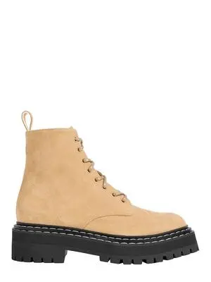 Proenza Schouler Suede Combat Boots - Beige