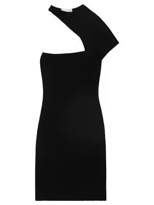 Isabel Marant Orka Asymmetric Cutout Stretch-knit Mini Dress - Black