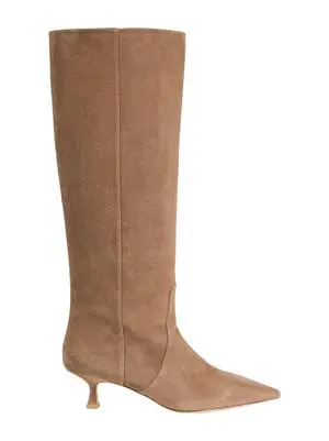 STUART WEITZMAN Naomi 50 Suede Knee Boots Camel