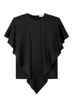 Stella McCartney Asymmetric Layered Satin Blouse - Black