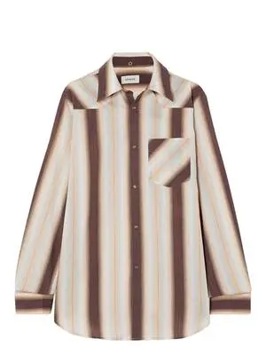 LEMAIRE Striped Cotton, Silk, And Linen-blend Shirt - Beige