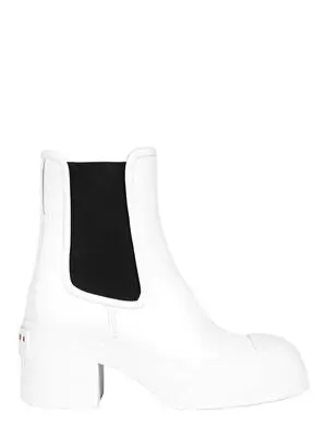 Marni Leather Platform Chelsea Boots - White