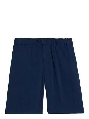 Sandro Ribbed Jersey Shorts - Navy
