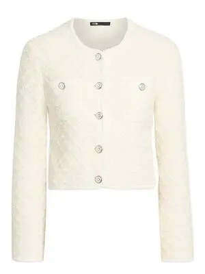Maje Bouclé Knit Cardigan - Ivory