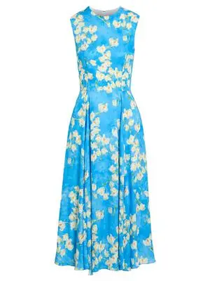 EMILIA WICKSTEAD Caridad Floral-Print Ecovero™-Blend Satin-Twill Midi Dress