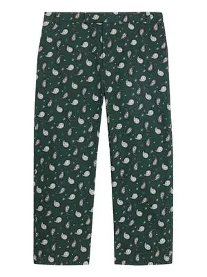 Thom Browne Paisley-print Cotton-canvas Pants - Emerald
