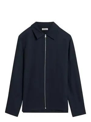 Sandro Crepe Jacket Midnight Blue
