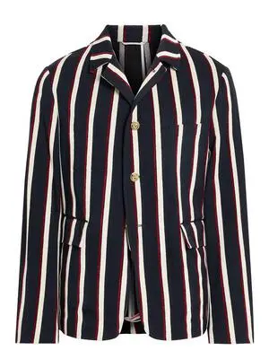 Thom Browne Striped Cotton-blend Jacquard Blazer - Navy