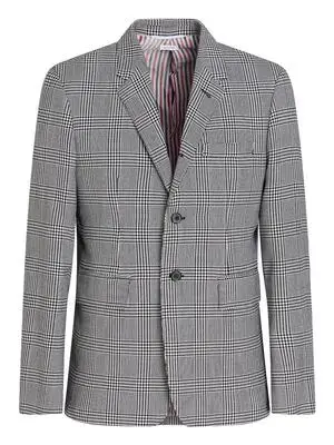 Thom Browne Prince Of Wales Checked Wool Blazer - Black