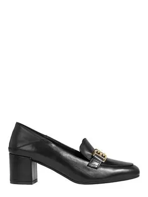 Bally Embellished Leather Block Heel Pumps - Black