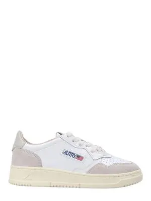 AUTRY Medalist Leather Low Top Sneakers - White/pelican
