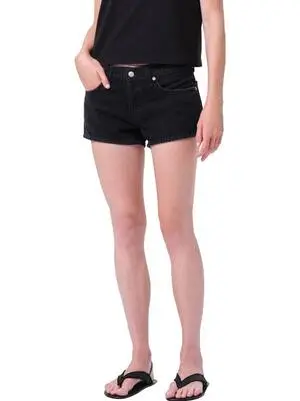 AGOLDE Low Rise Denim Shorts - Phase Dark Black