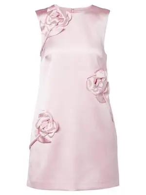 SELF-PORTRAIT Satin Mini Dress - Pink