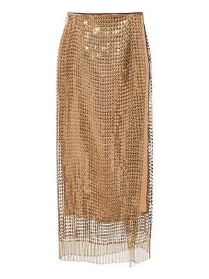 Roberto Cavalli Embellished Wrap Skirt - Gold