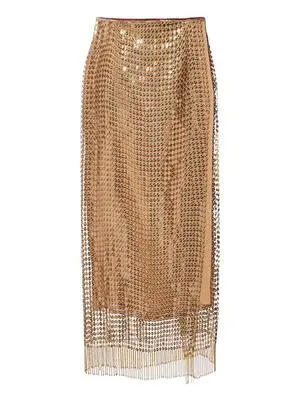 Roberto Cavalli Embellished Wrap Skirt - Gold