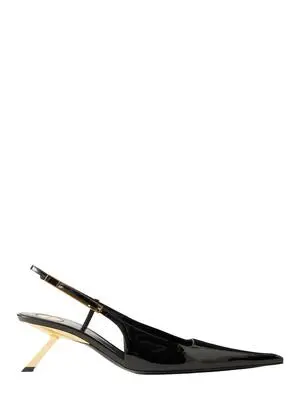 Saint Laurent Lee Patent-leather Slingback Pumps - Black