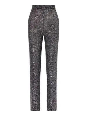 Valentino Garavani Sequined Knitted Straight-leg Pants - Black