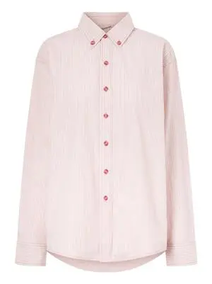 SANDERLAK Striped Cotton Shirt - Baby Pink