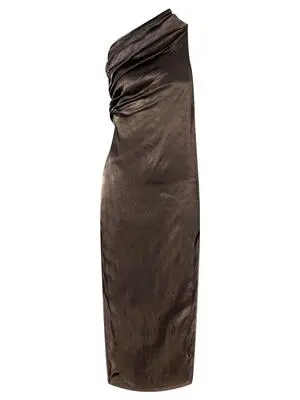 Rick Owens Athena One-shoulder Satin Midi Dress - Brown
