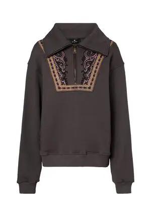 Etro Printed Half-zip Sweatshirt - Grey