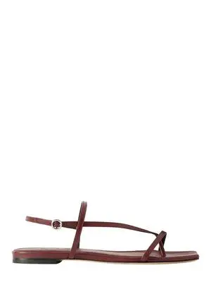 AeydĒ Ella Leather Slingback Sandals - Burgundy