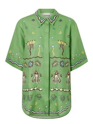 ALEMAIS Sun Dancer Printed Linen Shirt - Multi