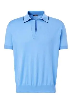 TOM FORD Cotton And Silk Polo Shirt - Blue