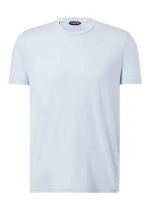 TOM FORD Tom Ford Cotton And Silk Jersey T-shirt Blue