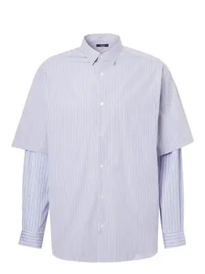 COMME DES GARÇONS Comme Des Garçons Homme Layered Striped Cotton Poplin Shirt