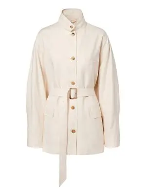 Loro Piana Loro Piana Belted Linen And Wool Jacket White