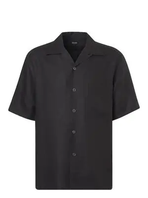 Zegna Linen Bowling Shirt - Brown